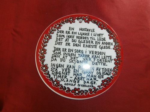 Figgio Norway Arnulf Overland's Hustavle Poem Porcelain Wall Plaque ...