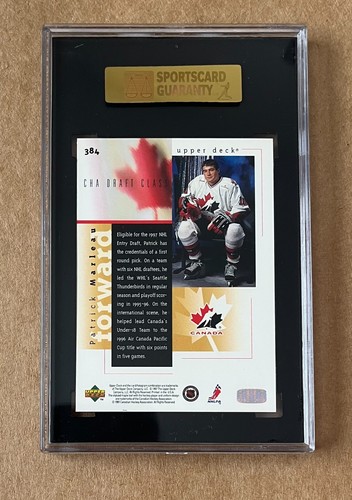 1996-97 Upper Deck Patrick Marleau RC Rookie Card #384 SGC 96 Mint | eBay
