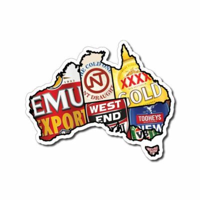 Aussie Beer Map Sticker/ Decal - Beer Bar Mancave Emu Export Ute VB Pub ...