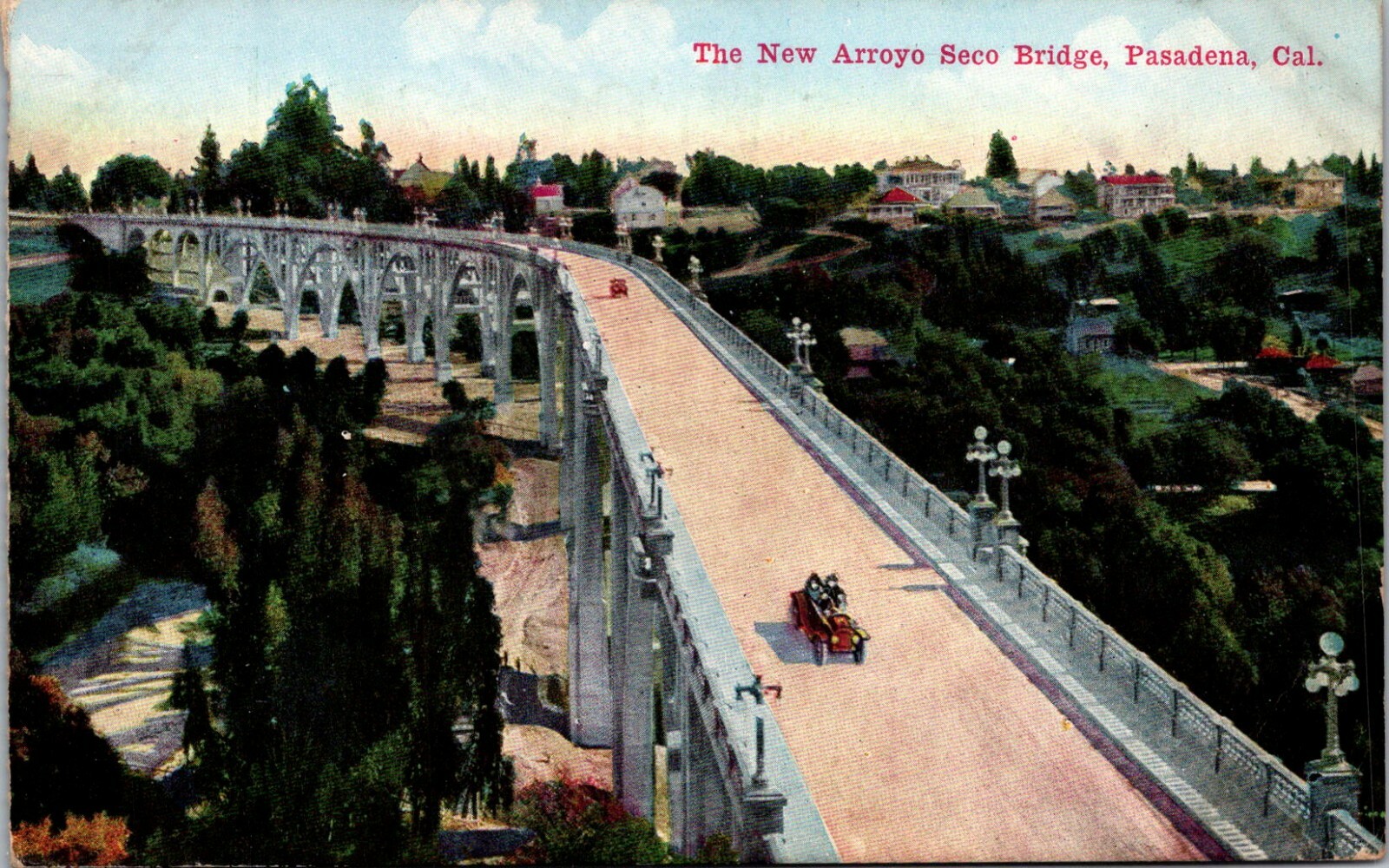 Postcard The New Arroyo Seco Bridge Pasadena, California c. 1915 ...