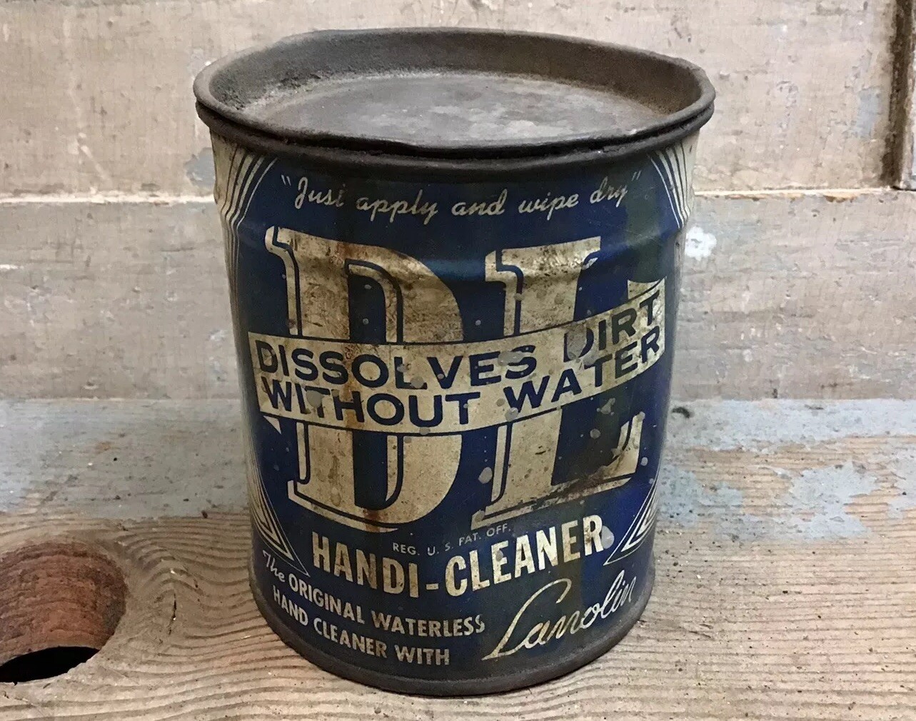 Vintage D L Handi - Cleaner W / Lanolin Tin Can 14oz. Empty Waterless ...