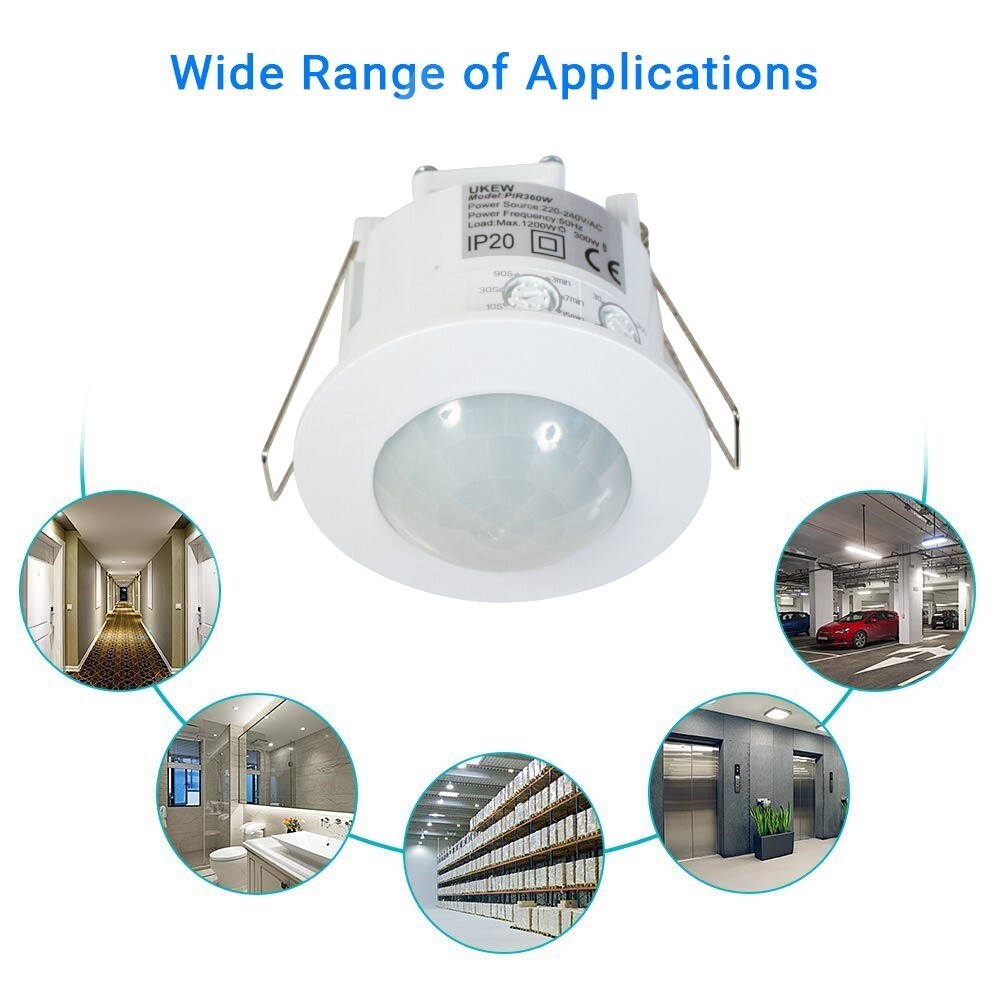 360 Degree Recessed Pir Sensor Detector Ceiling Occupancy Motion Light