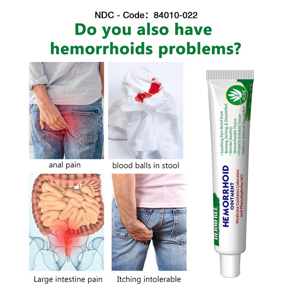 DERMFREE Hemorrhoids Ointment Cream Pain Relief for Haemorrhoids Piles ...