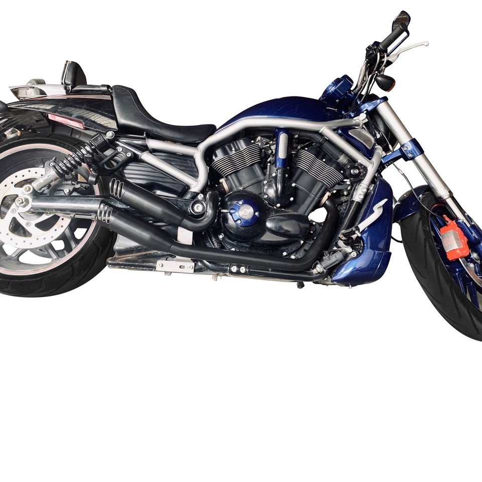 IRON GROWL 2 Into 2 Exhaust System for Harley V Rod Exhaust Pipes ...