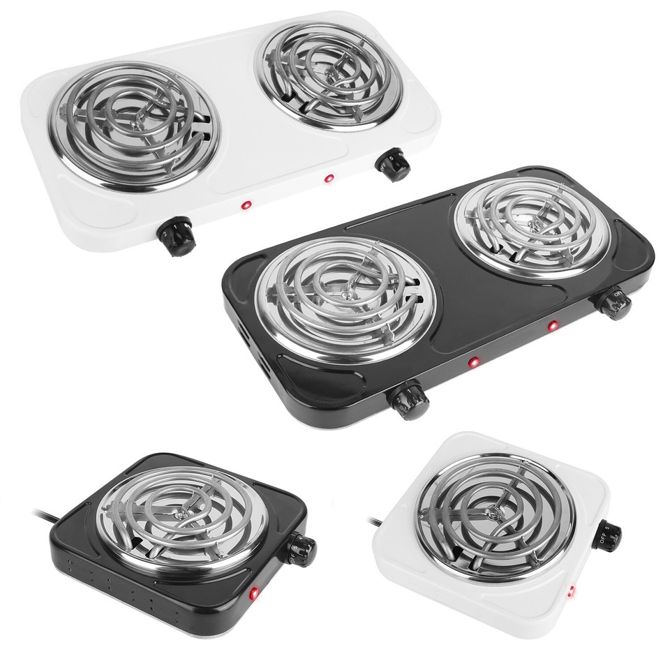 Electric Double Burner Hot Plates for Cooking 5 Heating Levels Heating ...