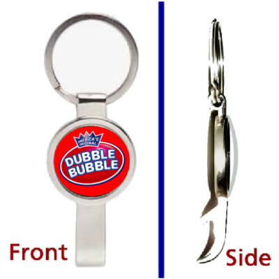 retro Double Dubble Bubble Gum Pendant or Keychain silver tone bottle ...