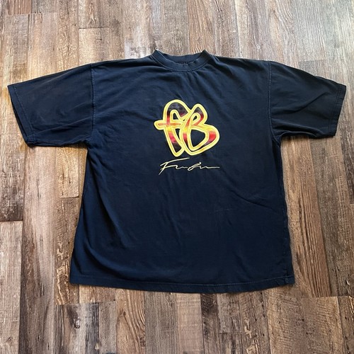 VTG 90s FUBU FB Shirt Mens XL Blk Embroidered Hip Hop Short Sleeve L ...