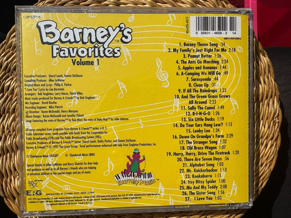 Barney's Favorites, Vol. 1 by Barney (Children) (CD, 1993, SBK Records ...