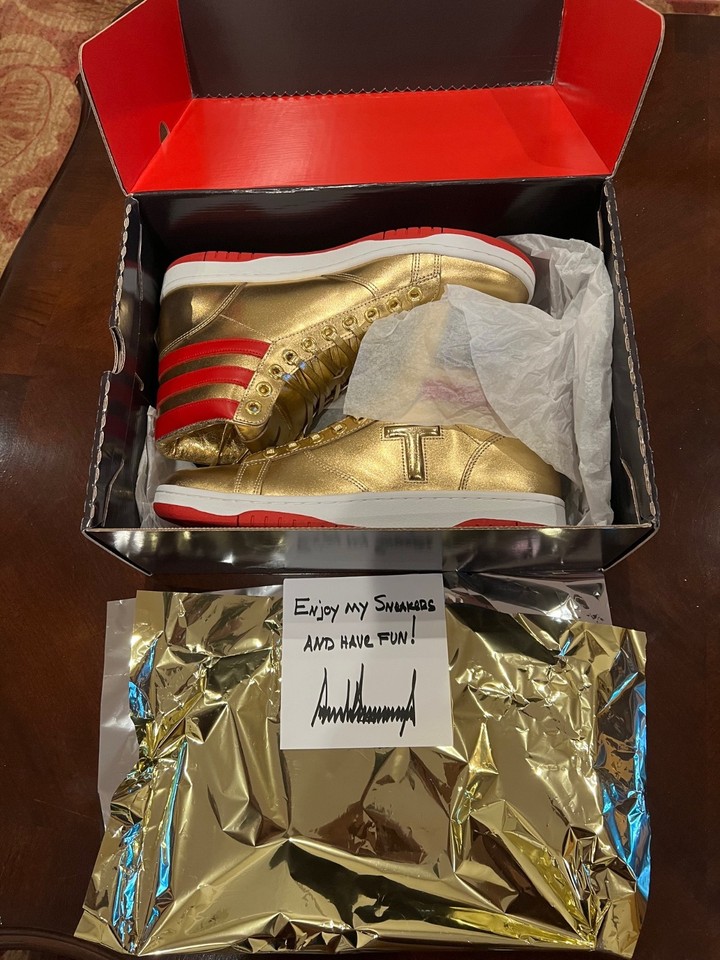 TRUMP GOLD #500 Never Surrender Sneakers High Tops Shoes SIZE 10.5 ...