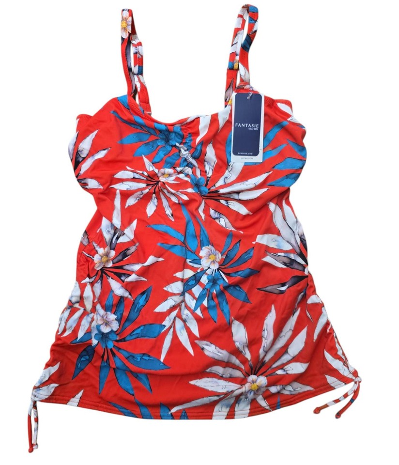 Fantasie POMEGRANATE Santos Beach Adjustable Tankini Swim Top, US 40DD ...