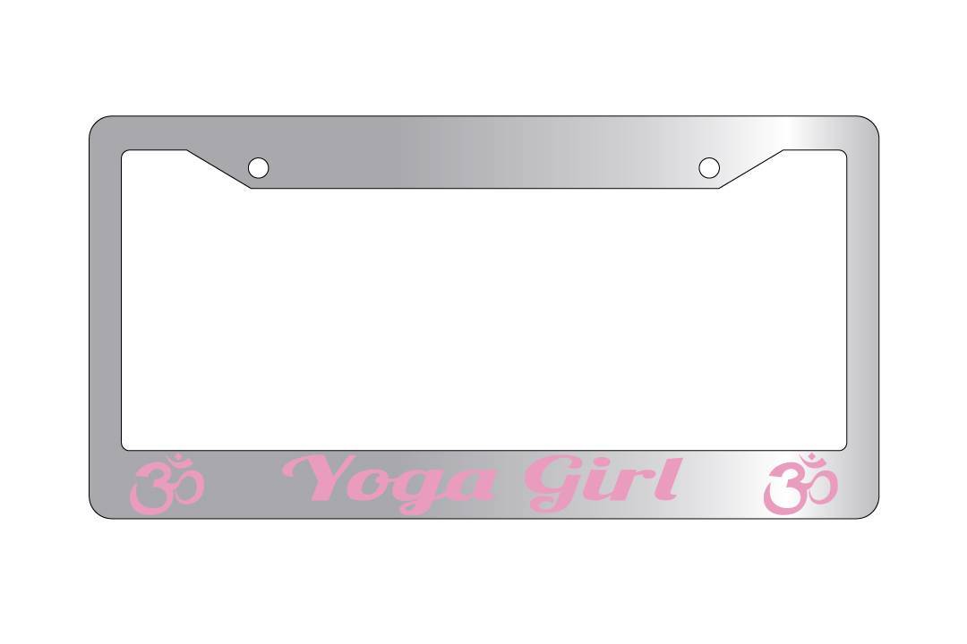 Chrome License Plate Frame YOGA GIRL LOGO BOTTOM OMLY Auto Accessory | eBay