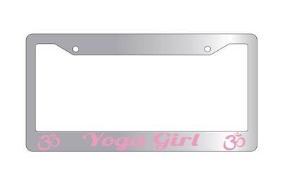 Chrome License Plate Frame YOGA GIRL LOGO BOTTOM OMLY Auto Accessory | eBay