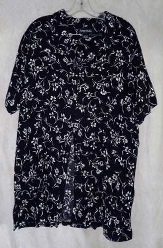 Womens Blouse Jacque KoKo 22/24 Black with Nice White Design Pre-owned ...