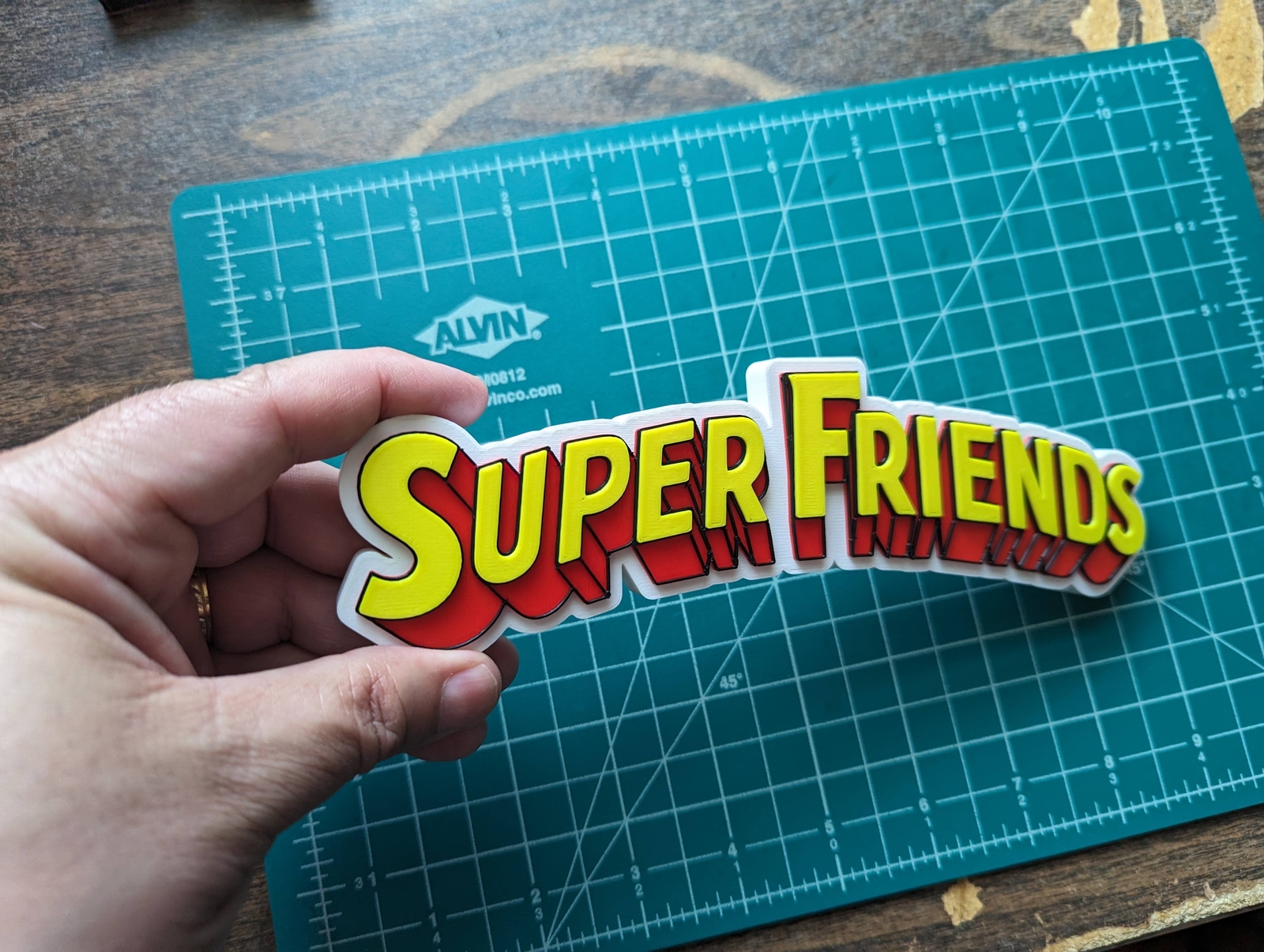 Super Friends DC comics logo sign 3D printed display shelf wall art | eBay