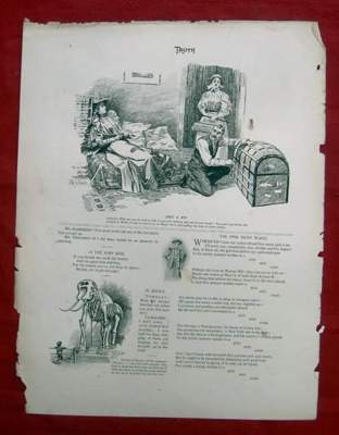 VINTAGE CARTOONS CLIPPING TRUTH HUMOR MAGAZINE 1895 - JUST A FIT | eBay