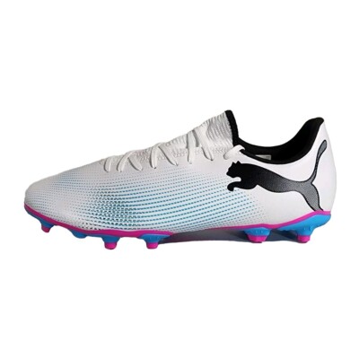 PUMA Future 7 Play FG/AG Adult Soccer Cleats 107723 01 WHITE BLACK PINK ...