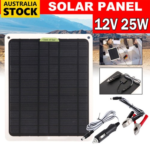 25W Solar Panel 12V Trickle Charge Battery USB Charger For DIY Marine ...