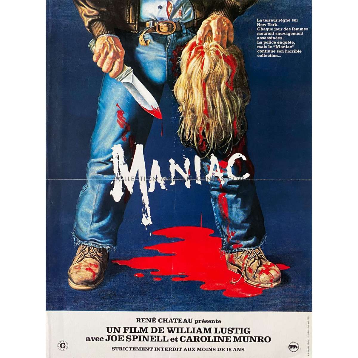 MANIAC Movie Poster - 15x21 in. - 1980 - William Lustig, Joe Spinell | eBay