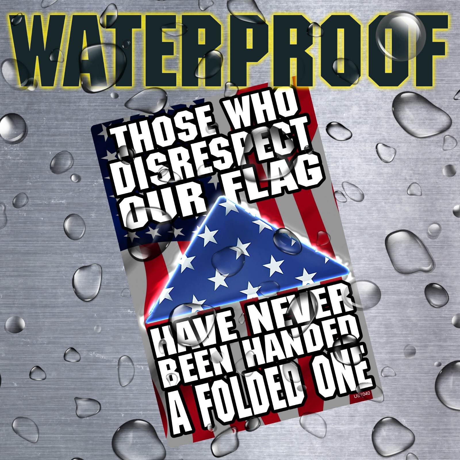 Disrespect Flag Never Handed Folded One Sticker - Veteran Military ...