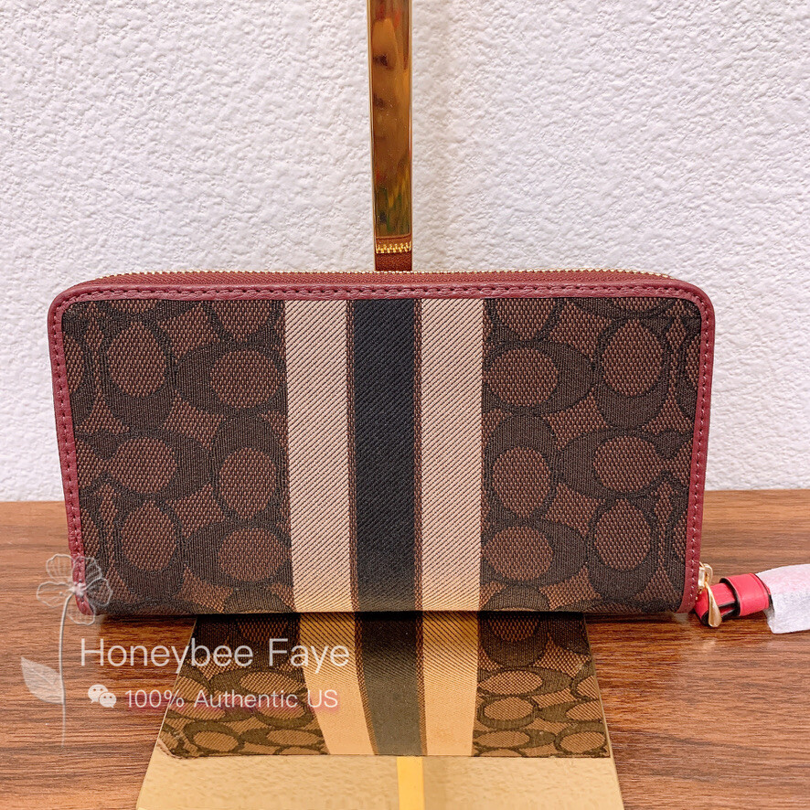 Nwt Coach Dempsey Large Phone Wallet In Signature Jacquard With Stripe ...