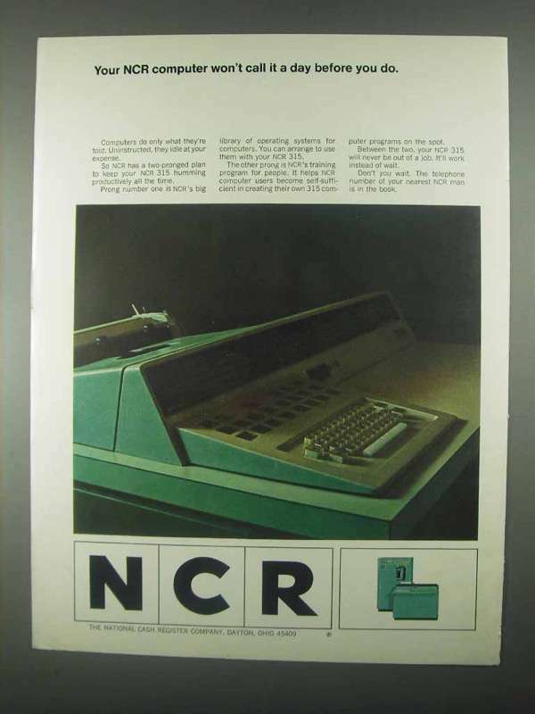 1967 NCR 315 Computer Ad - Won't Call it A Day | eBay