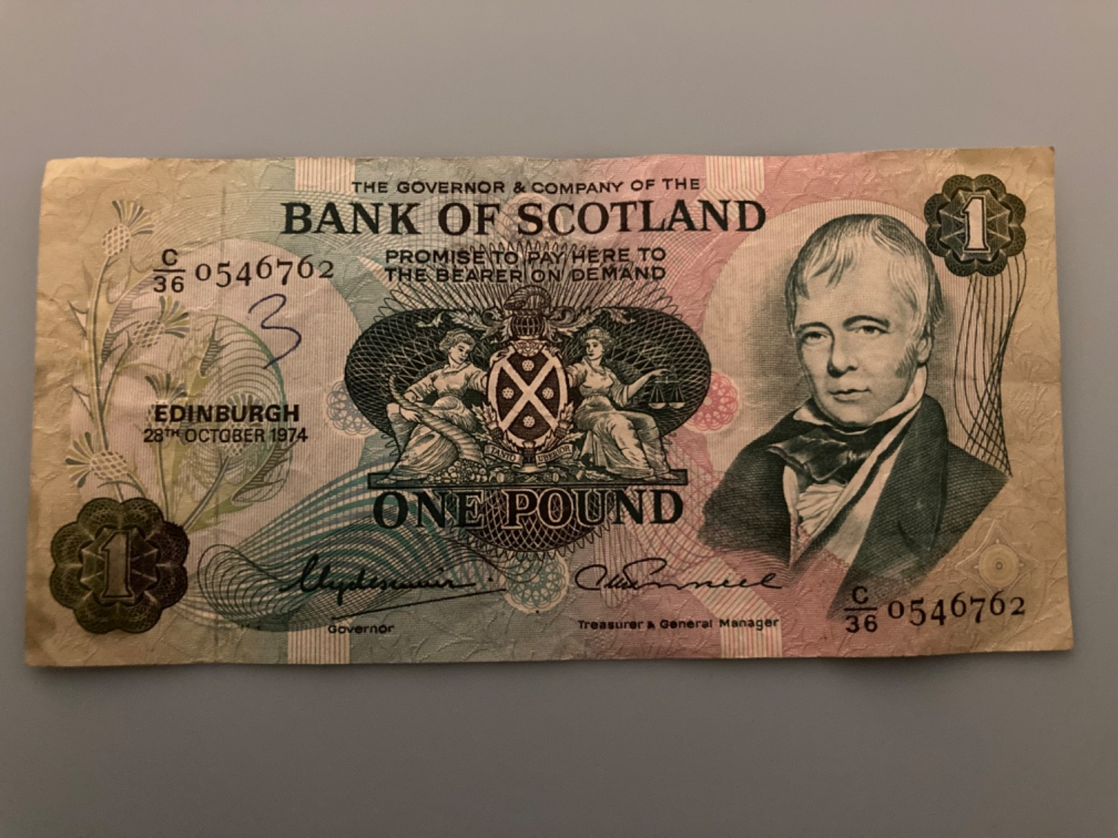 Bank of Scotland £1 Note Serial No. C/38 0540702 | eBay UK