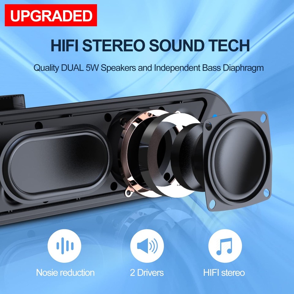 Computer Speakers for Desktop, 10W PC Speakers for Desktop/Laptop ...