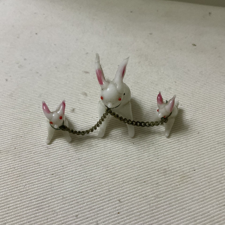 3 glass rabbits Figure,rabbits Ornament,murano glass,Lauscha,Bimini ...