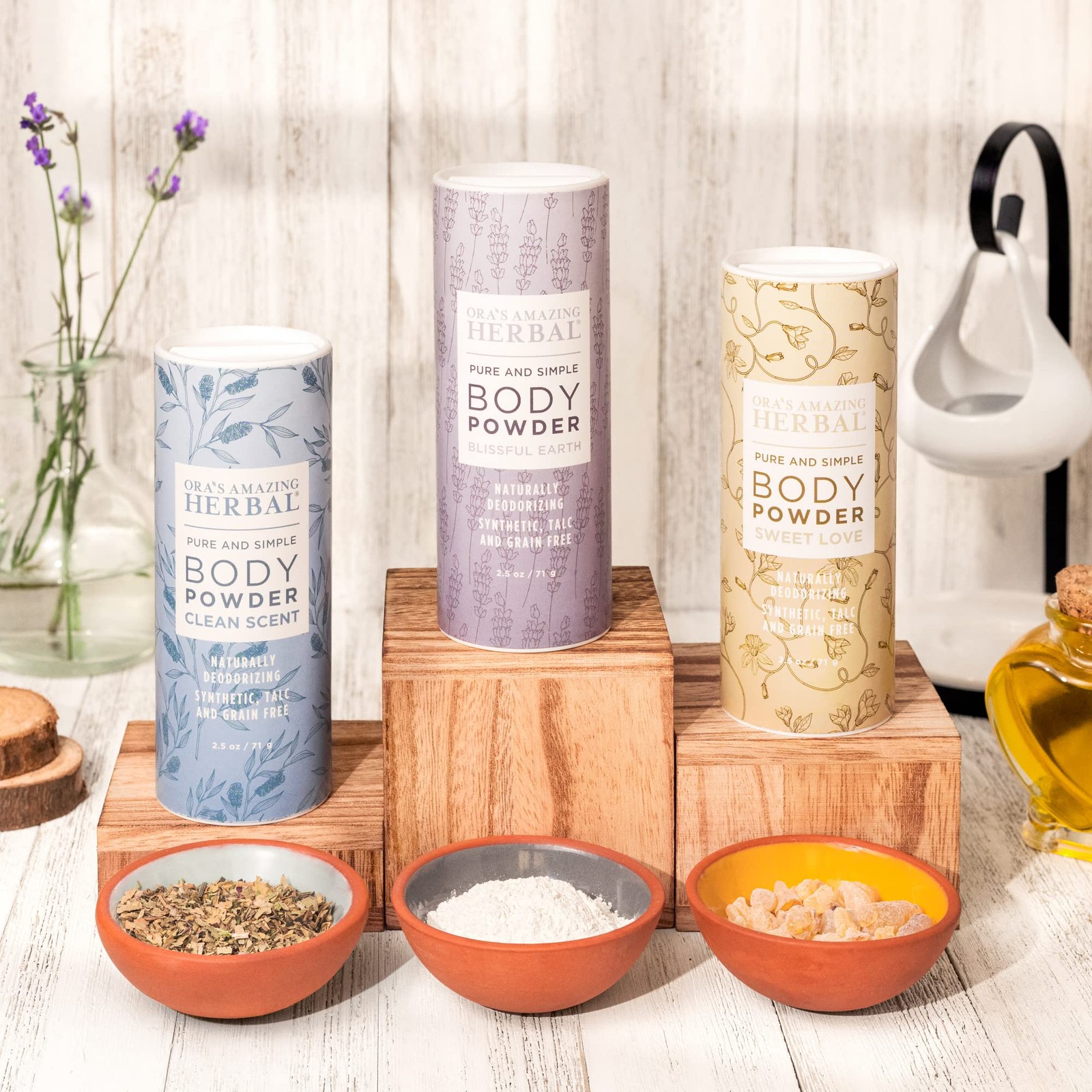 Natural Talc Free Powder, Body Powder for Women, Blissful Earth Scent ...