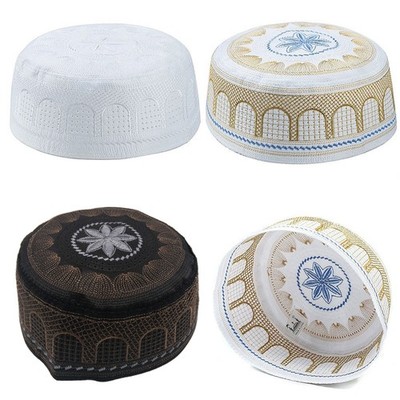 Men Home Cap Muslim Islamic Prayer Hat Kufi Head Wear Ramadan Praying ...