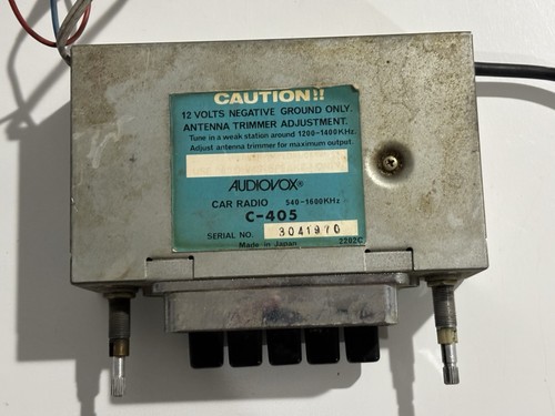 AUDIOVOX C-405 VINTAGE SOLID STATE CAR RADIO AM UNTESTED | eBay