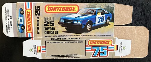 Matchbox Superfast #25 Toyota Celica GT ’77-‘82 Type L Repro Box | eBay