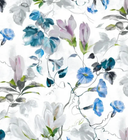 DESIGNERS GUILD CURTAIN FABRIC Japonese Magnolia 2.2 Metres COBALT 100% ...