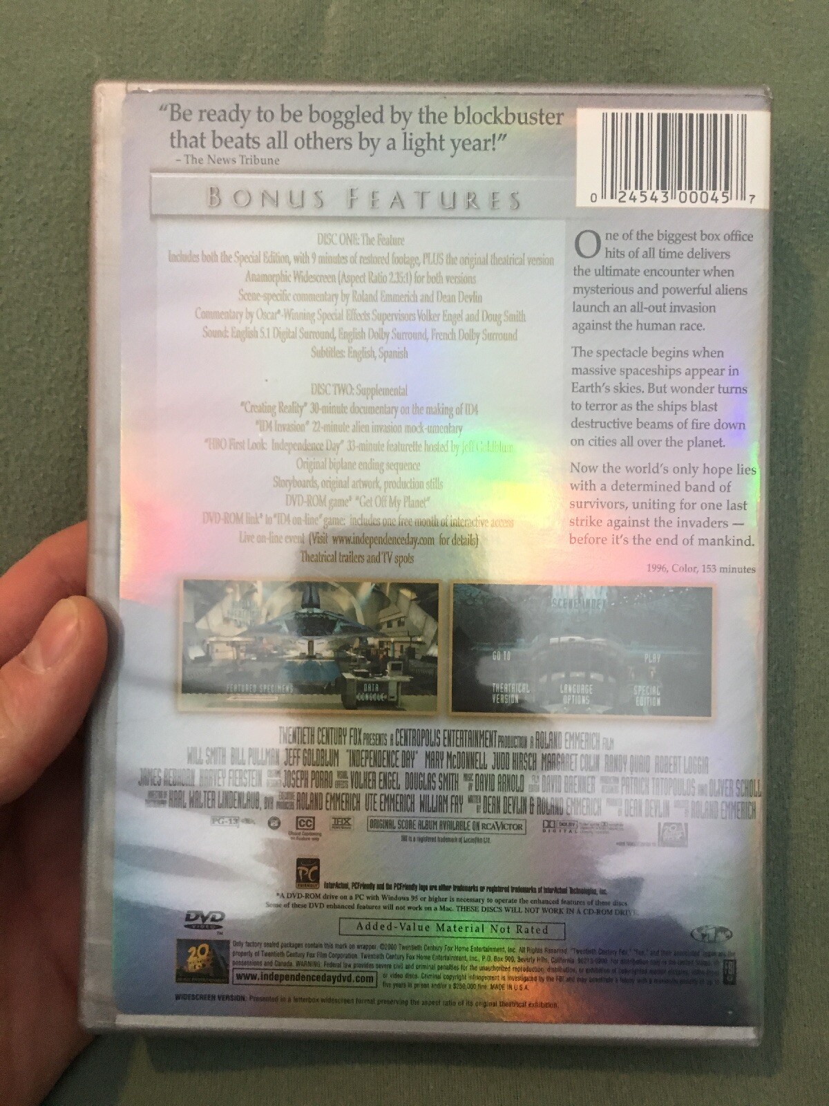 Independence Day, ID4 (DVD) Bill Pullman, Will Smith 24543000457 | eBay