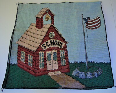 ORDER OF EASTERN STAR SCHOOL HOUSE TAPESTRY FABRIC, 2 PS. SIZE 17 BY 17 ...