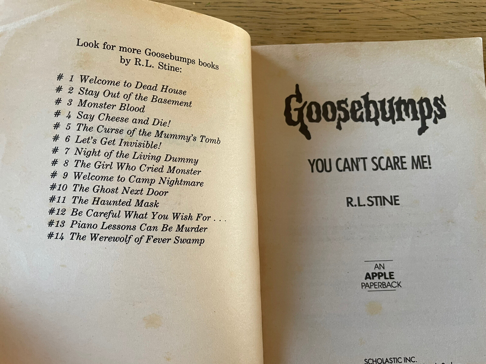 You Can't Scare Me | R. L. Stine | Goosebumps | PB 1994 Scholastic ...