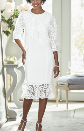 Size 12 Ashro White Formal Church Wedding Ezora Jacket Dress | eBay