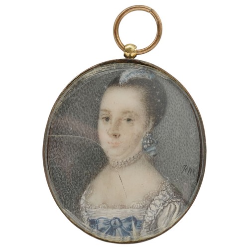 Antique Picture Miniature Portrait of a Lady painting framed 19th ...