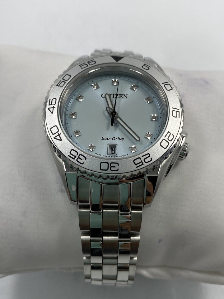 Citizen Carson Diamonds Eco-Drive Stainless Steel Ladies Watch FE6161 ...