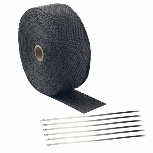 2Roll x 2" 50Ft Black Fiberglass Exhaust Header Pipe Heat Wrap Tape 24 ...