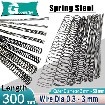 Length 300mm Compression Spring Steel 0.3mm - 3mm Wire Dia Pressure ...