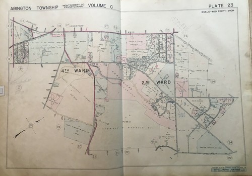 1937 JENKINTOWN ABINGTON TWP PA OLD YORK ROAD COUNTRY CLUB TO RTE 163 ...