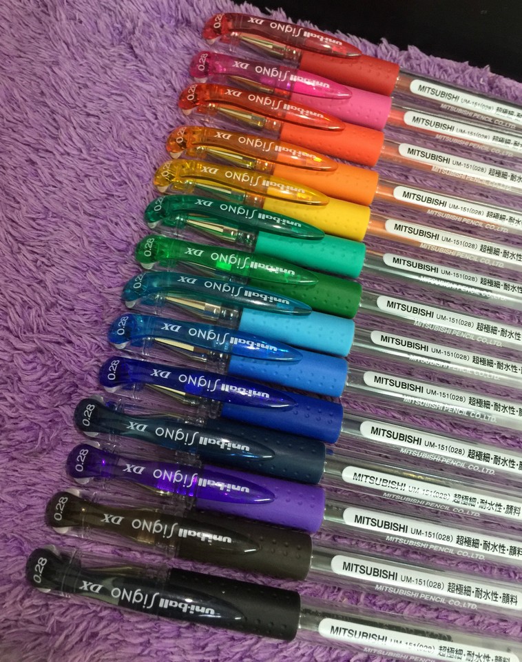 Uni-ball SIGNO DX Pens 0.28mm CHOOSE YOUR COLORS Uniball Japan UM-151 ...