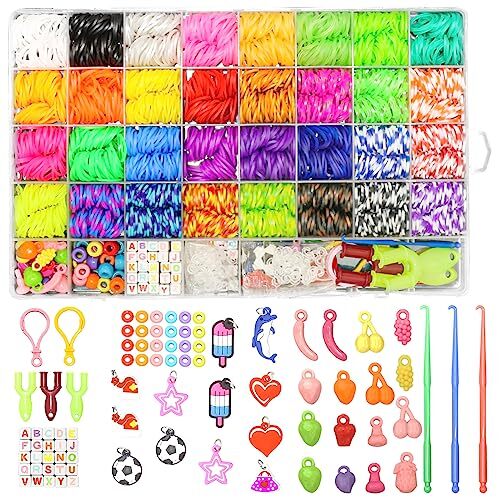 2500+ Rubber Band Bracelet Kit in 32 Color, Loom Refill Bracelet kit ...