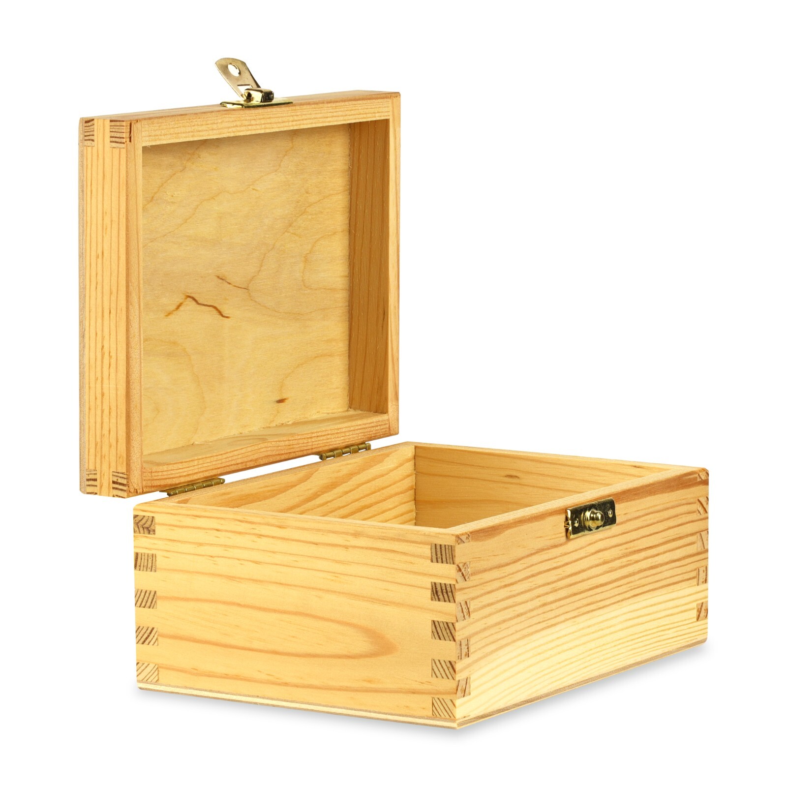 Wooden Plain Gift Boxes Chests Storage with Lid And Locking Clasp/ FREE ...