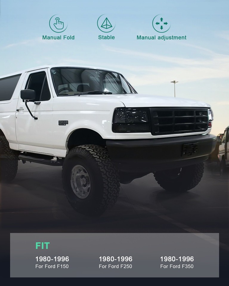 1980-1996 Ford F100 F150 F250 F350 F450 Truck Manual Black Steel Side ...