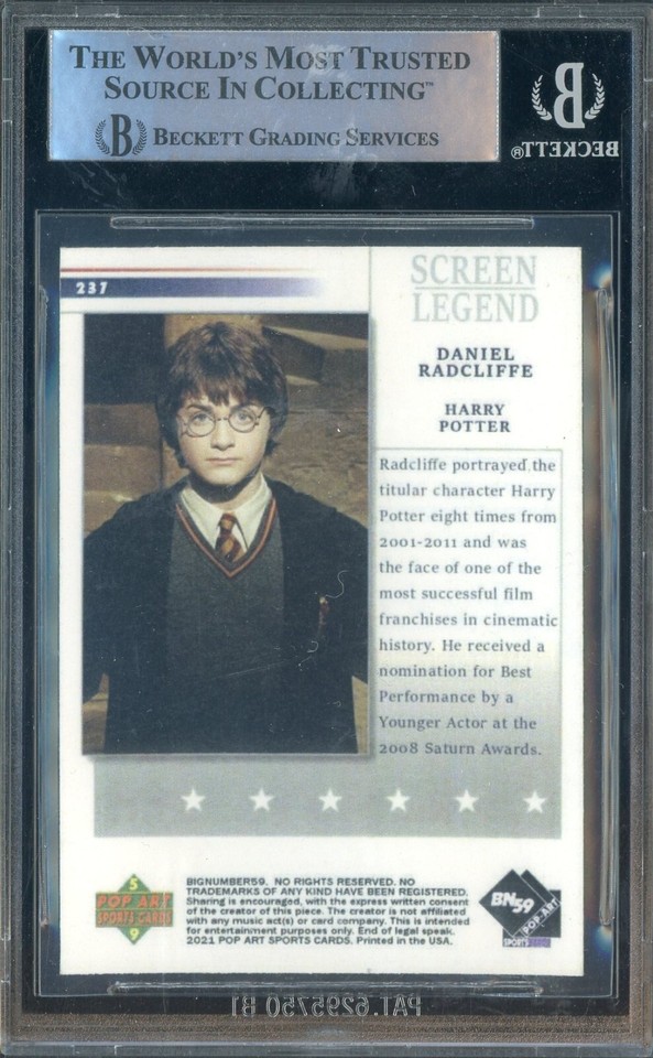 Daniel Radcliffe Signed Custom Trading Card BGS BAS Authentic AUTO | eBay