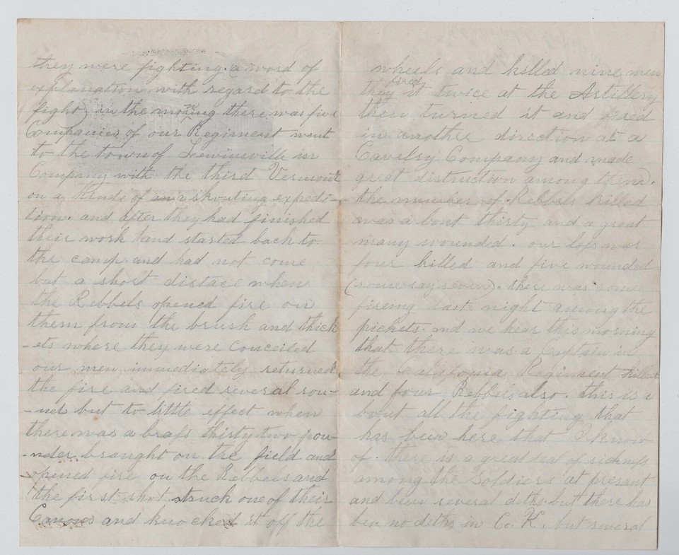 CIVIL WAR LETTER - Musician 19th Indiana Vols - Battle Deaths at ...