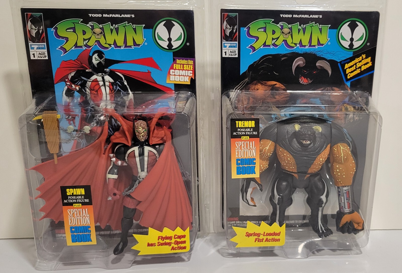 Lot of 2 McFarlane Stitch Face (Hamburger) Spawn Tremor Series 1 w ...