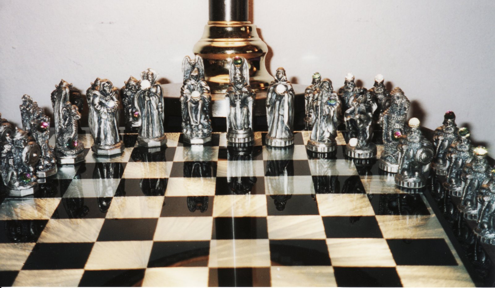 TUDOR MINT CHESS SET: POWERS OF LIGHT VS. DARK: PEWTER PIECES w ...
